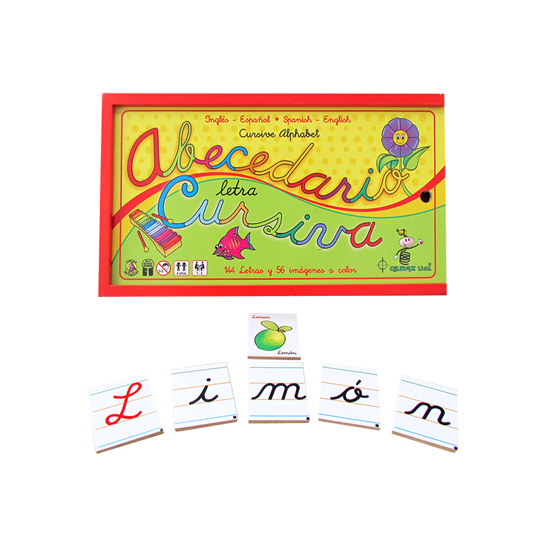 Abecedario en Caja Letra Cursiva – Didácticos Celmax SAS