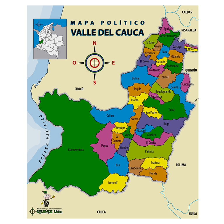 Rompecabezas «Mapa Político de Valle del Cauca». – Didácticos Celmax SAS